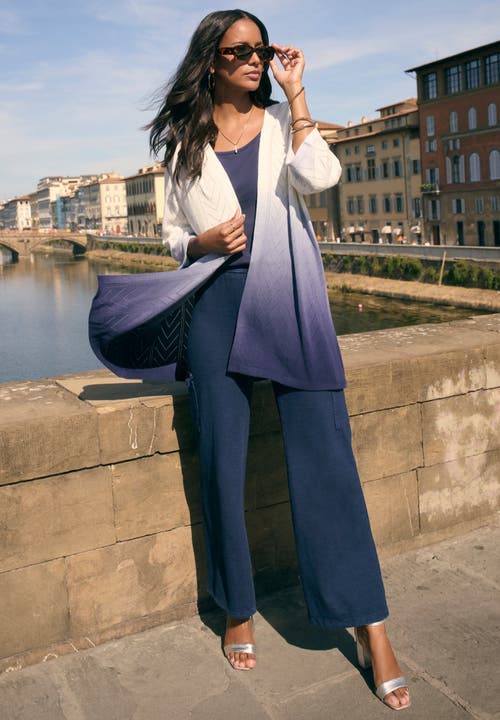 ROAMAN'S Roaman's High-Waisted Wide-Leg Cargo Knit Jeans